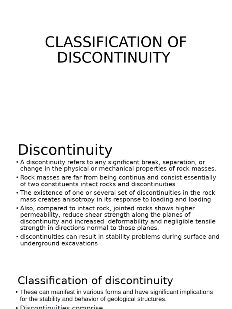Classification of Discontinuity, Faults, Joints | PDF
