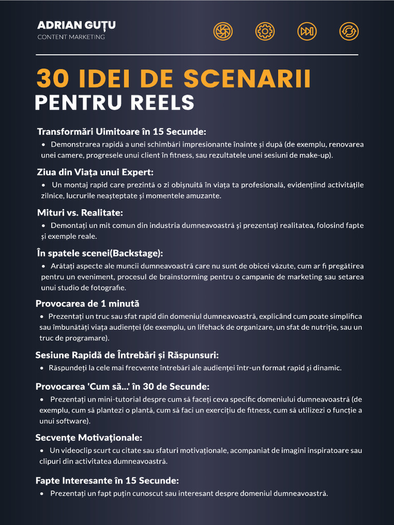 30 Scenarii Reels | PDF