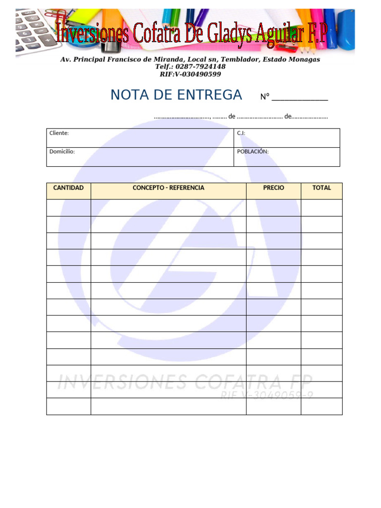 nota-de-entrega-word | PDF