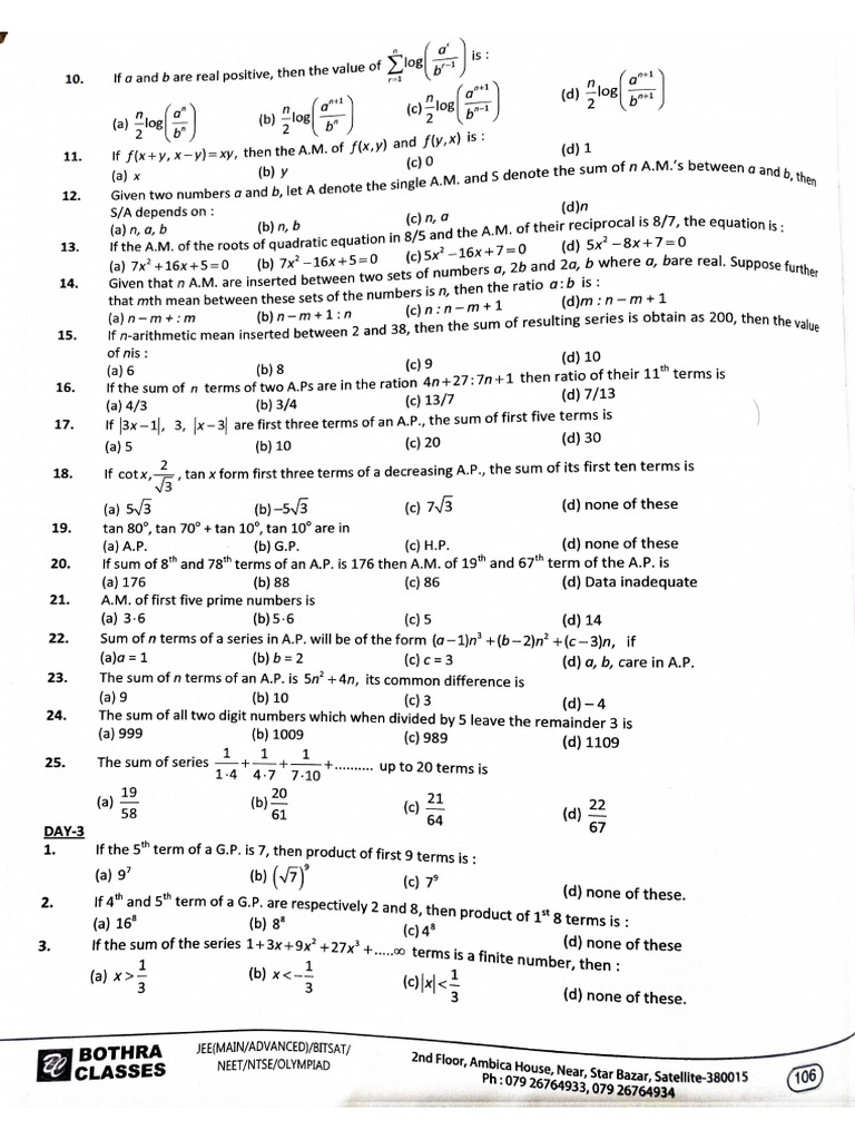 Sequence and Series Day-3 | PDF