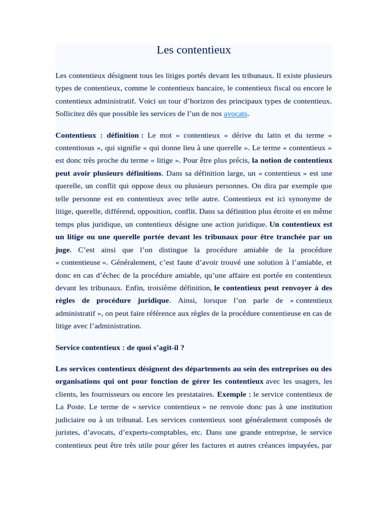Contentieux | PDF
