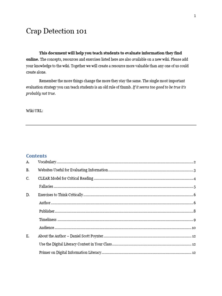 Crap Detector 101 | PDF