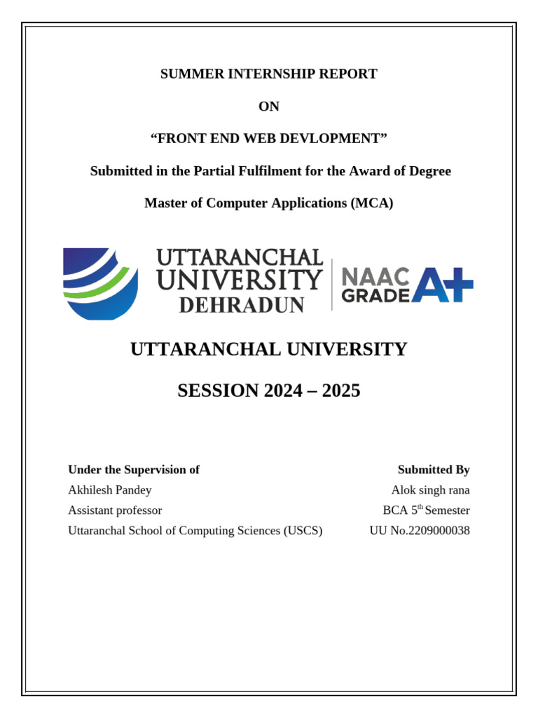 Alokrana Summer Internship Report | PDF