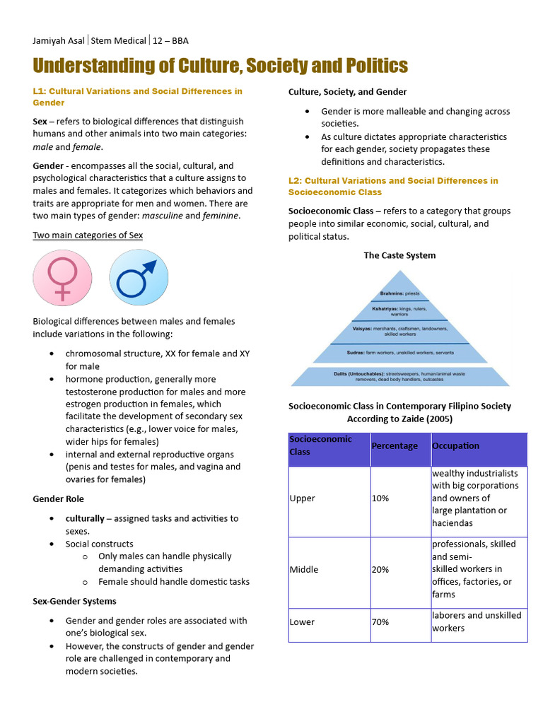 Q1-UCSP-Reviewer Grade 12 | PDF
