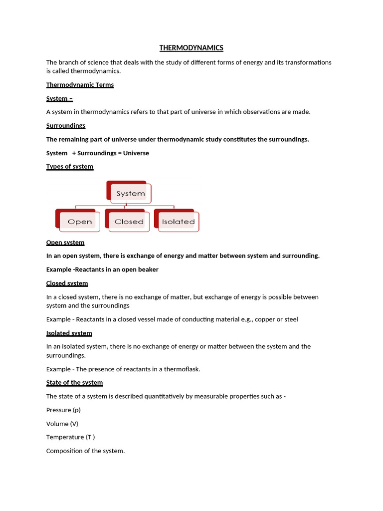Thermodynamics Notes | PDF