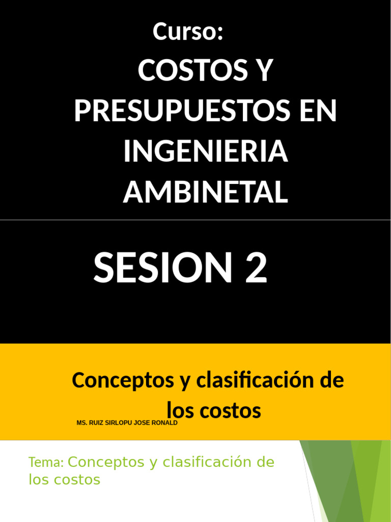 SESION 2_Conceptos y Clasificacion de Los Costos | PDF