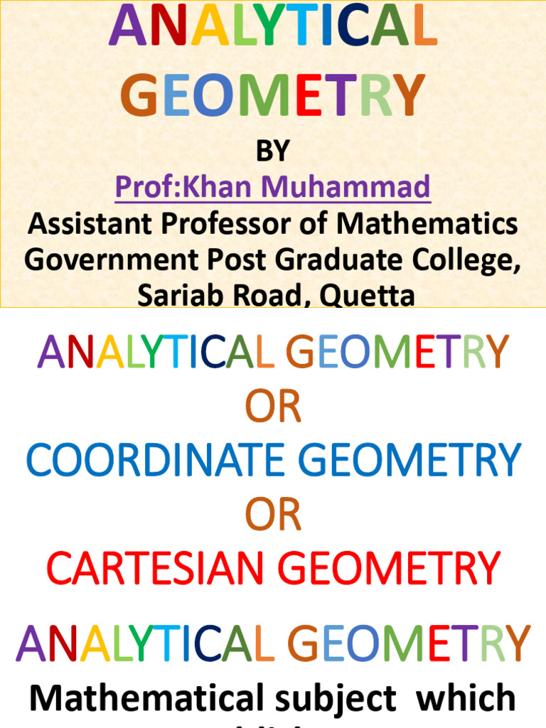 Analytical Geometry PDF | PDF