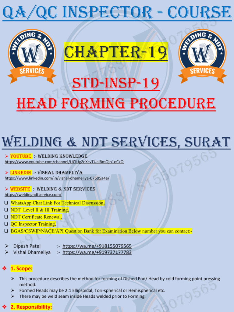 Std-Insp-19 (Head Forming Proceudre) | PDF