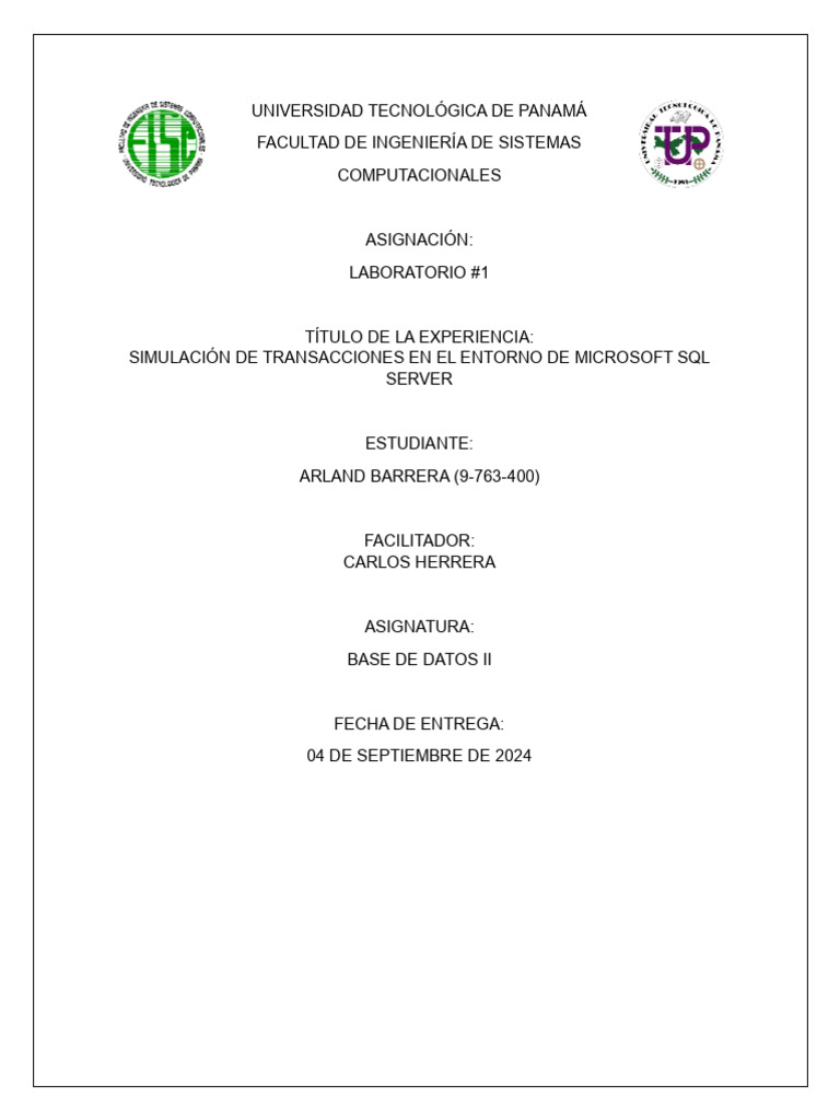 Simulación Transacciones SQL Server | PDF | SQL | Software