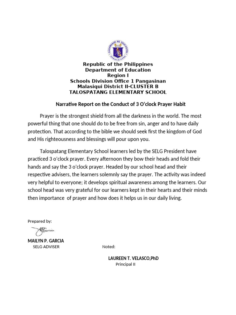 Narrative 3oclock Prayer | PDF | Self-Improvement