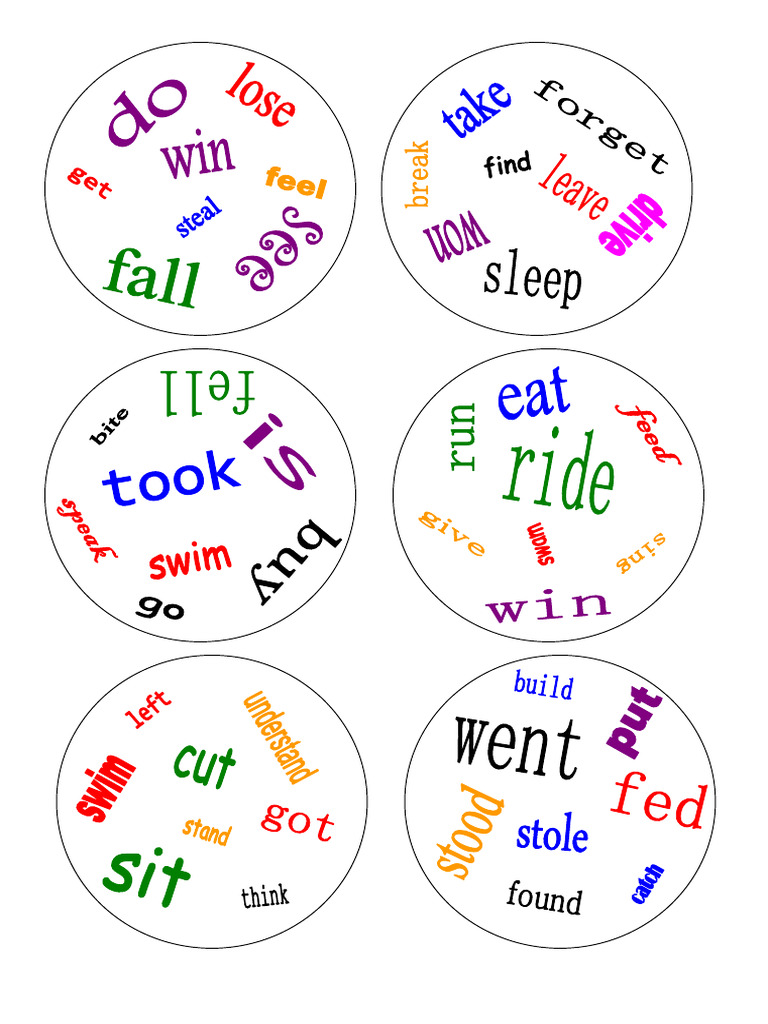 Dobble Irregular Verbs | PDF