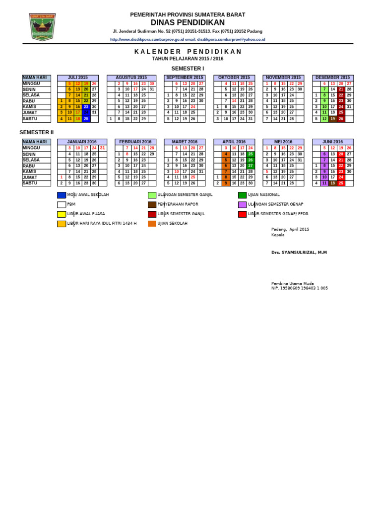 Kalender Pendidikan TP. 2024-2025 | PDF