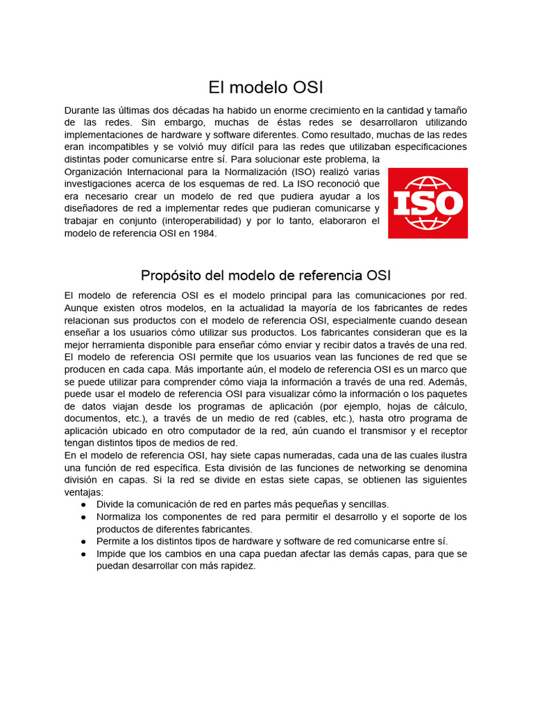 El Modelo OSI | PDF