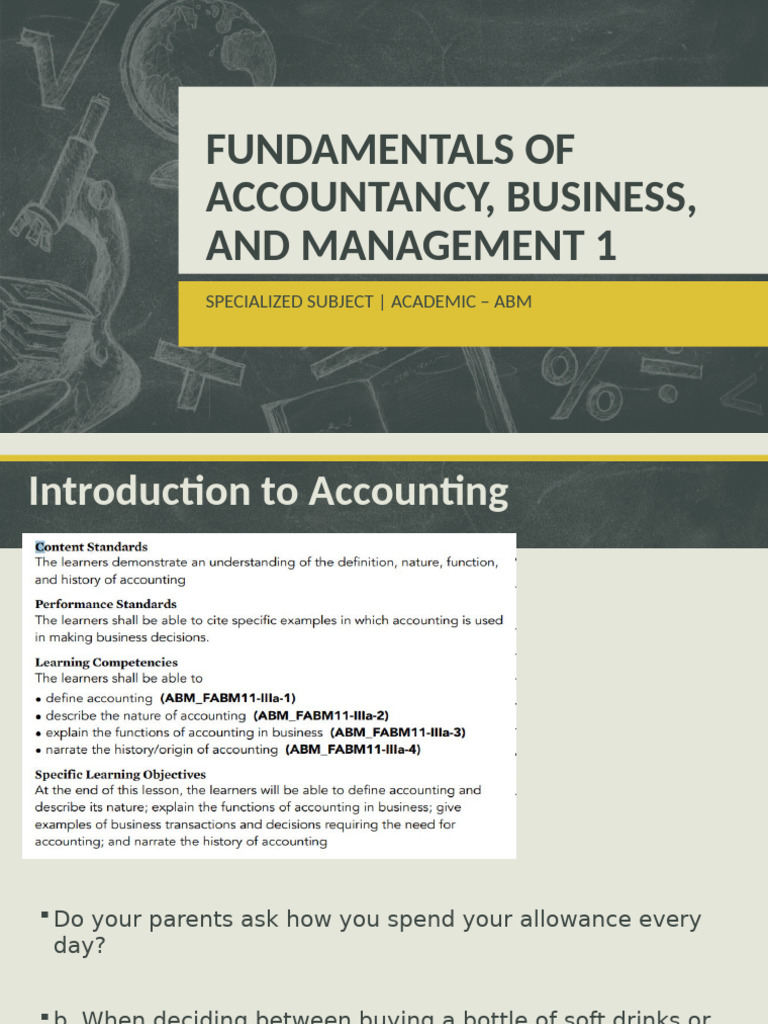 LESSON 1 Accounting | PDF
