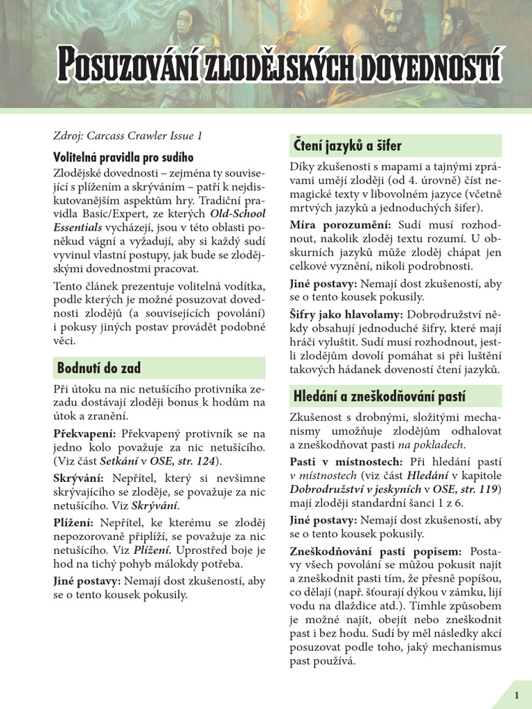 Ose - Posuzovani Zlodejskych Dovednosti | PDF