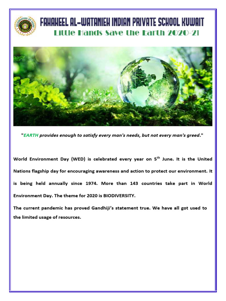 World Environment Day 2020 Competitions | PDF | Natural Environment