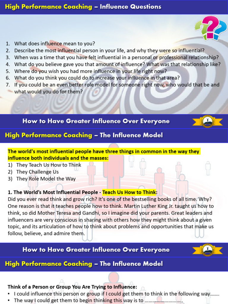 High Performance - Influence Questions | PDF