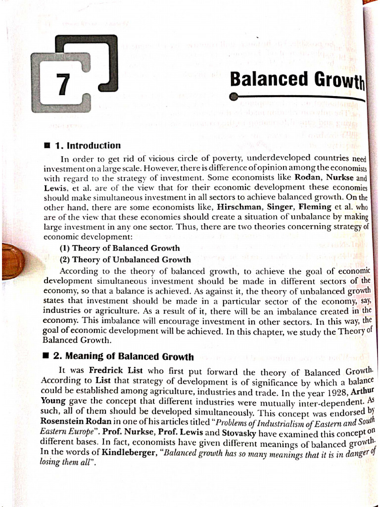 Develop Eco Balanced and Unbalanced Growth | PDF
