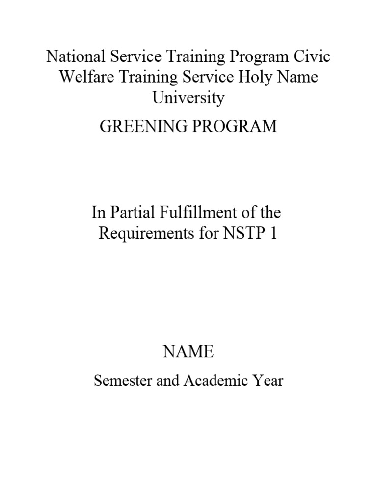 Greening Program Template | PDF