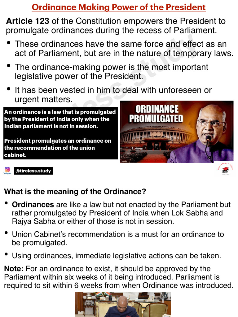 Ordinance Making Power of The President | PDF