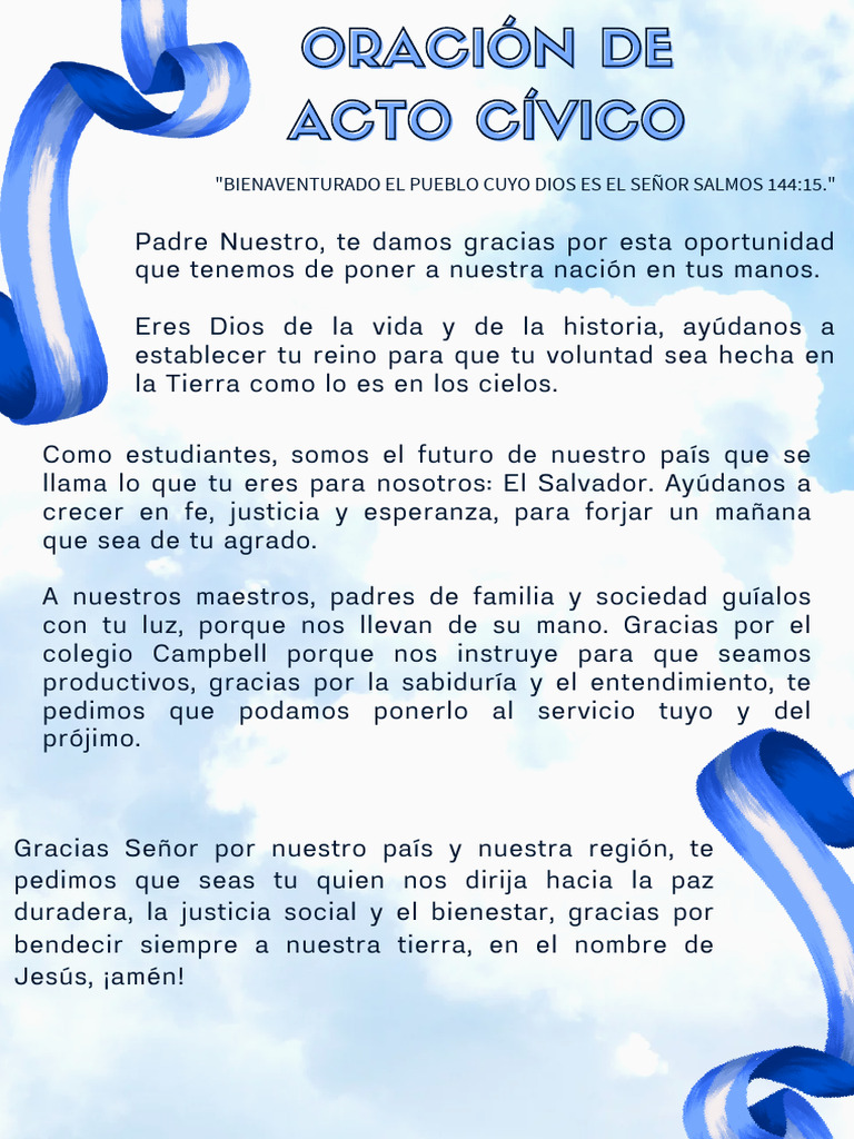 Oración Acto Cívico | PDF