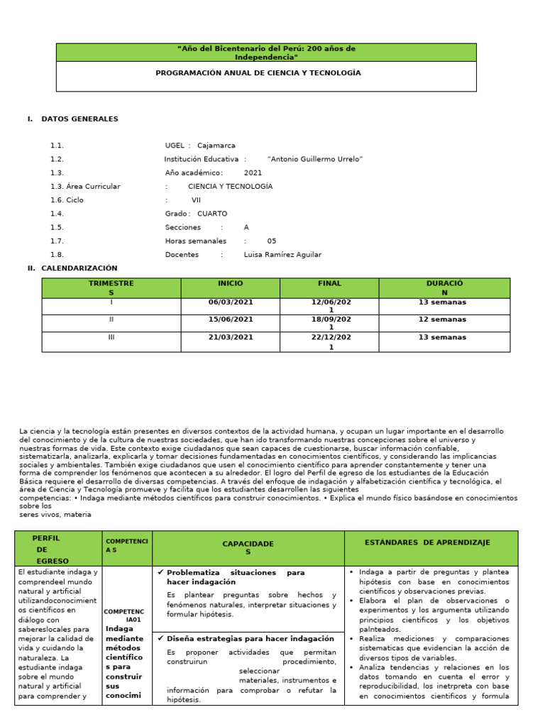 A Planeamiento,+organizaci N+y+programaci N+curricular | PDF