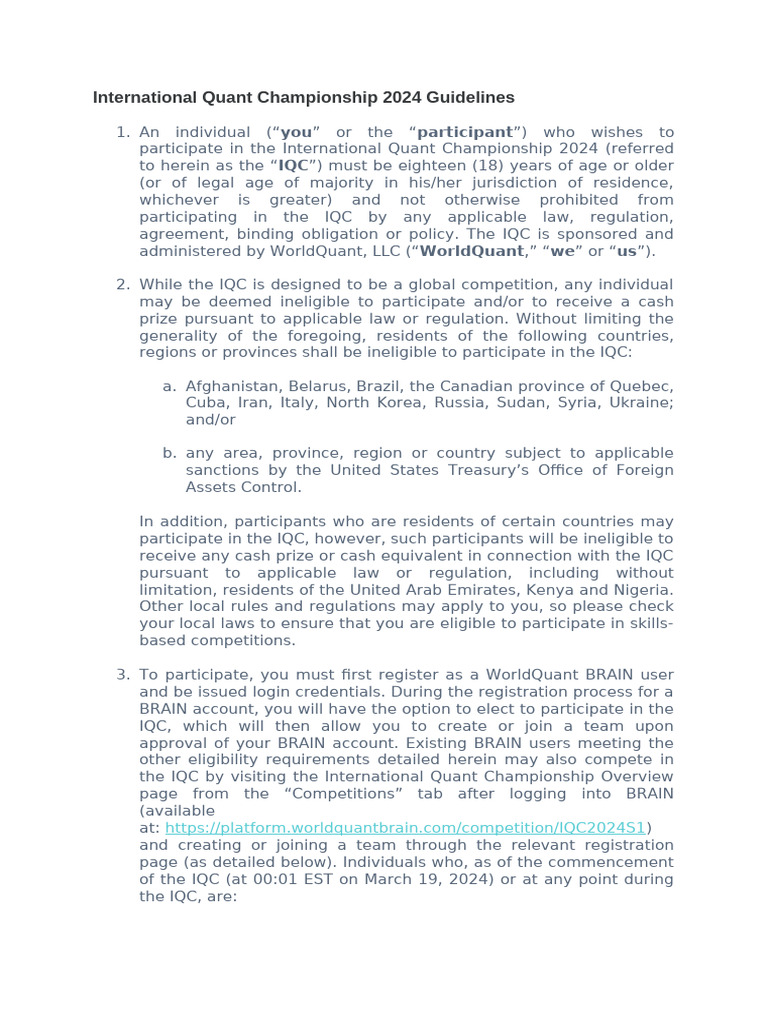International-Quant-Championship-2024-Guidelines | PDF