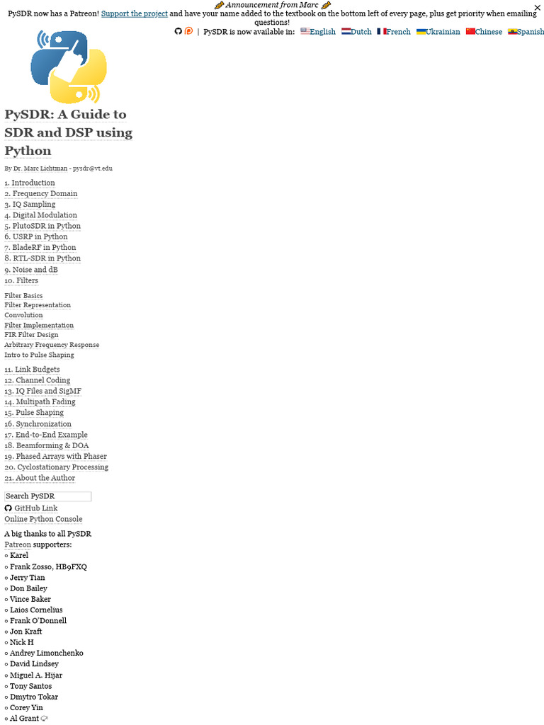Filters — Pysdr A Guide To Sdr And Dsp Using Python Pdf