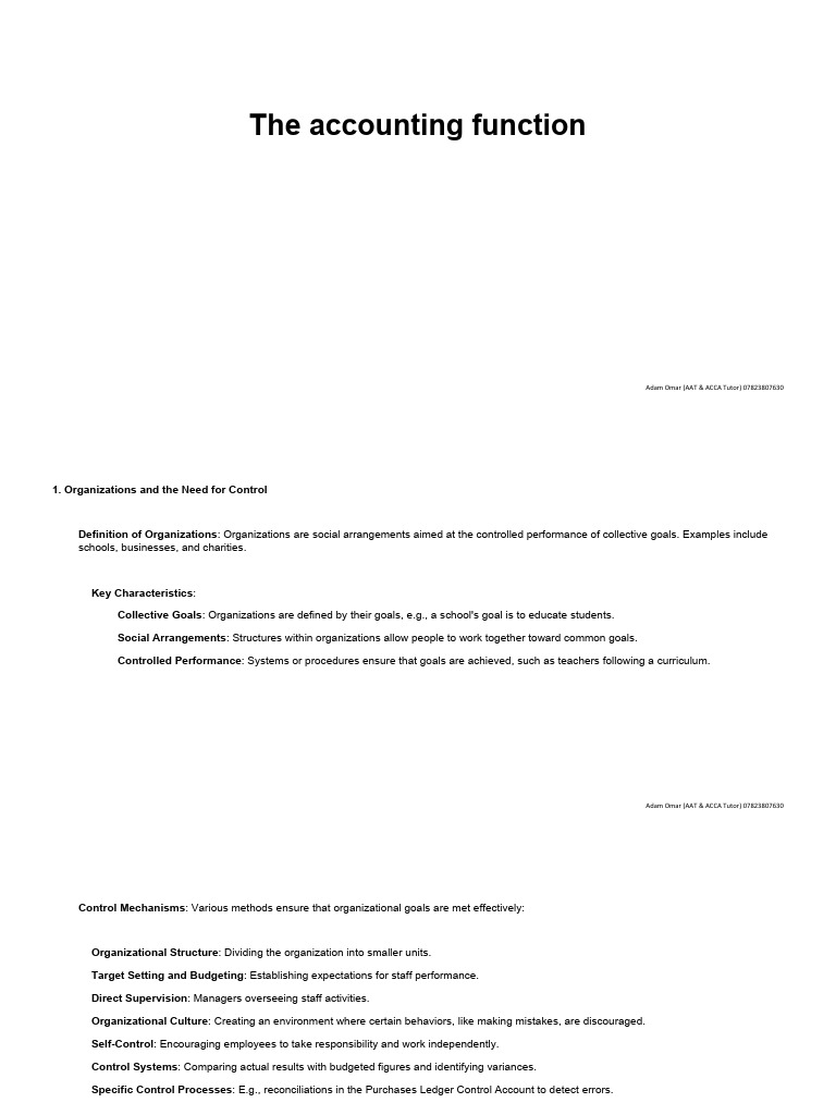 The Accounting Function | PDF