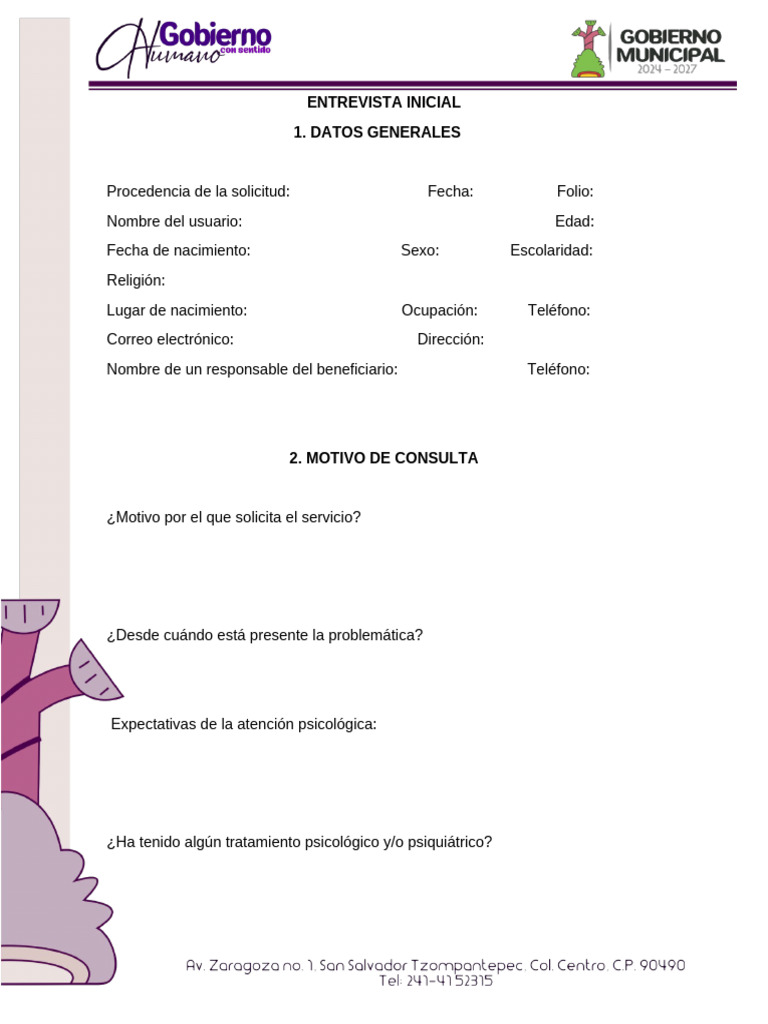 ENTREVISTA INICIAL | PDF