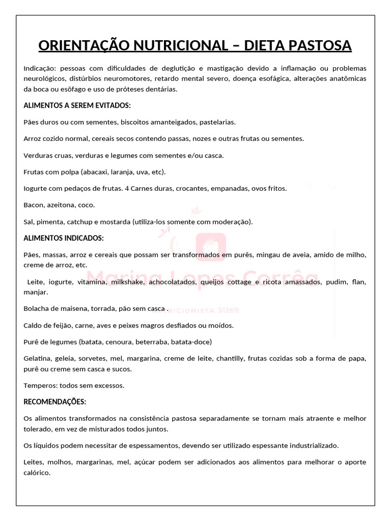 ESQUELETO - Dieta Pastosa | PDF | Creme (gastronomia) | Gastronomia ...
