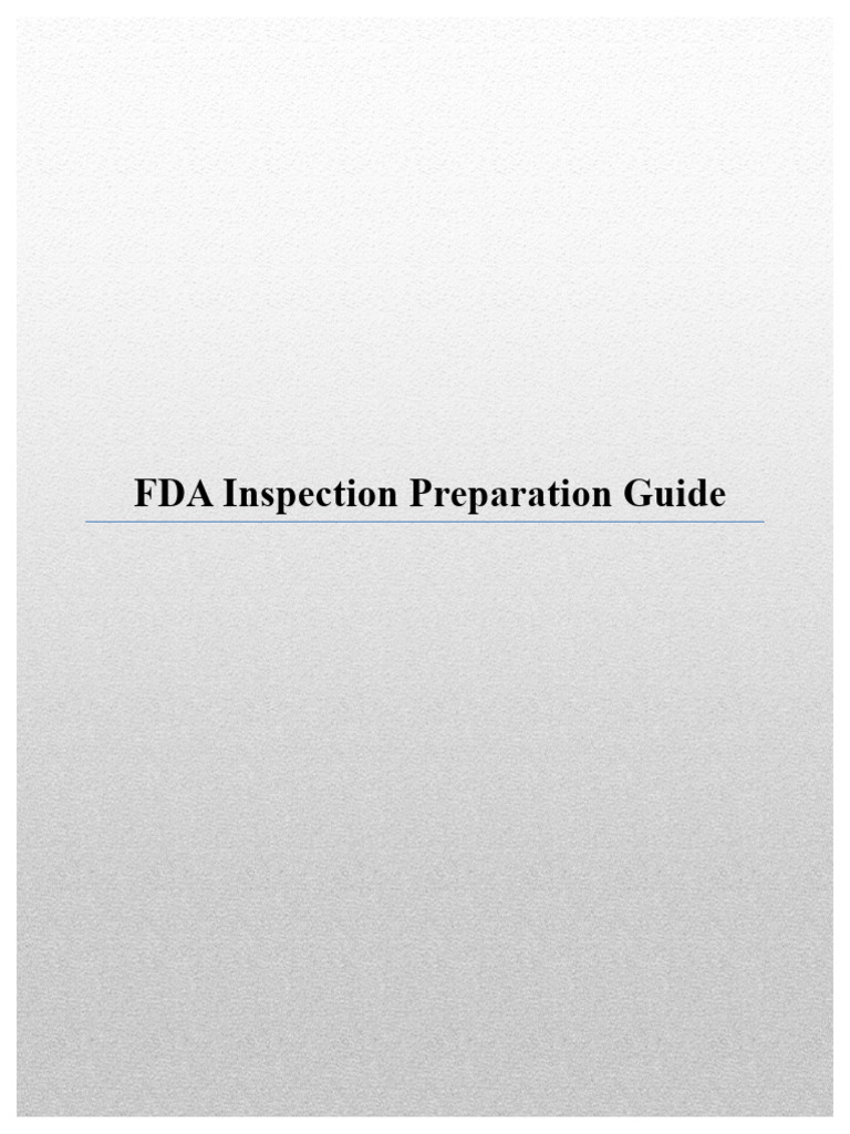 FDA Inspection Guide | PDF