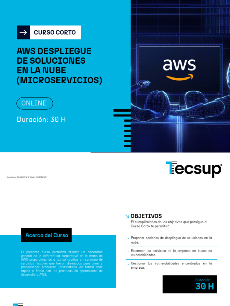 BROCHURE - SEMI - CC - AWS DESPLIEGUE DE SOLUCIONES EN LA NUBE (Microservicios) | PDF