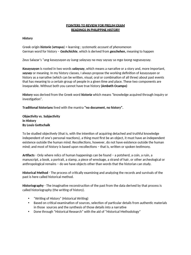 RPH Pointers To Review For Prelim Exam | PDF