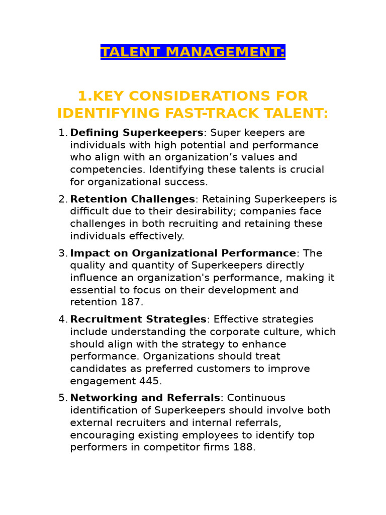 Talent Management | PDF