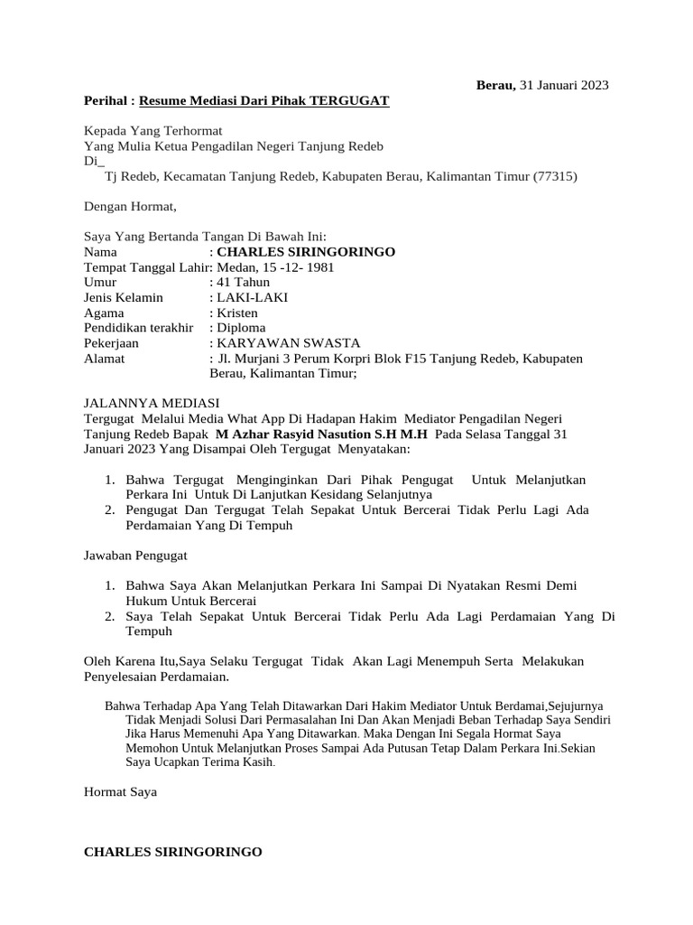 Resume Mediasi | PDF