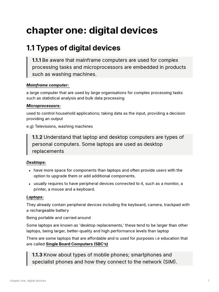 Chapter One Digital Devices | PDF