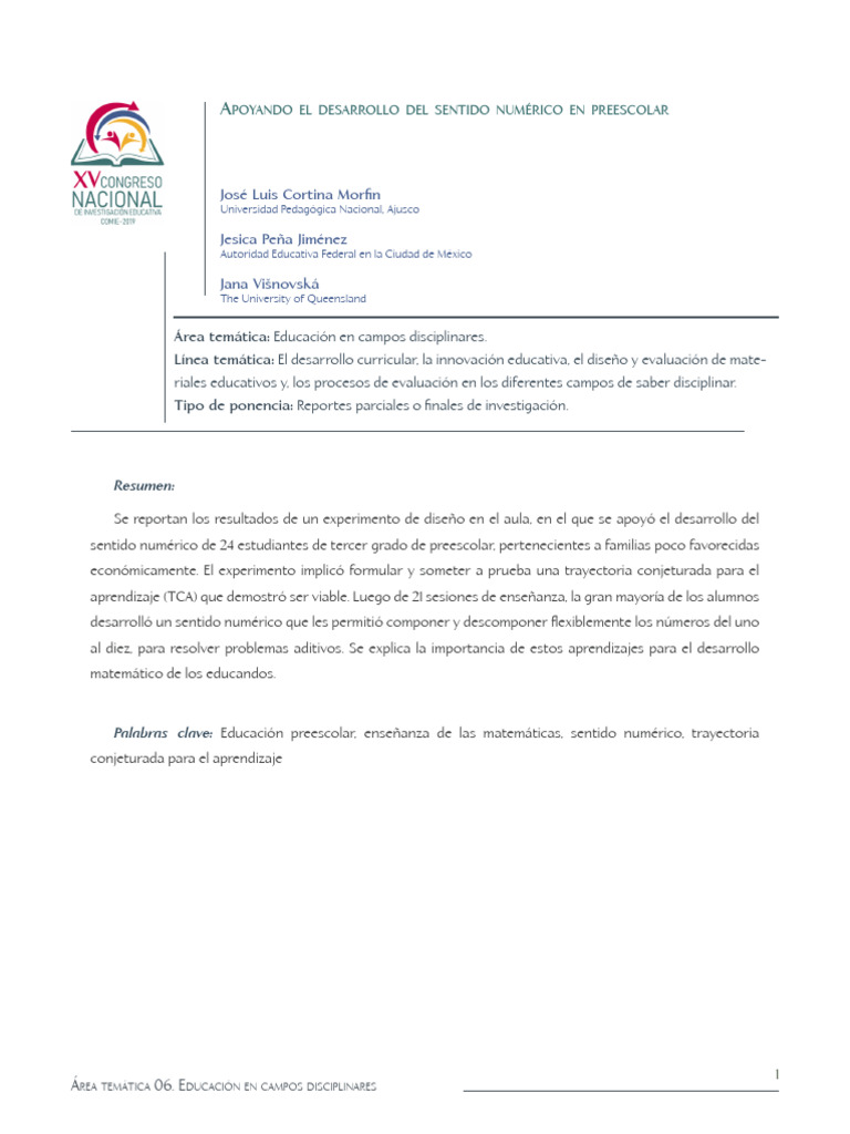 Apoyando El Desarrollo Del Sentido Numérico en Preescolar | PDF