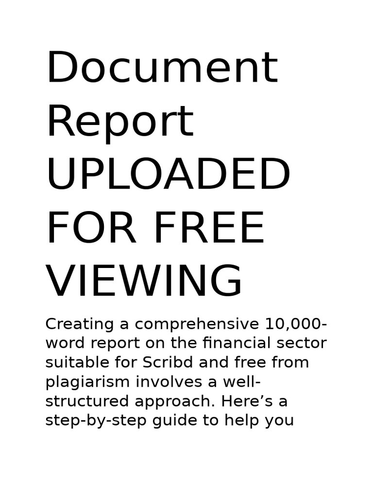 Document Report UPLOADED FOR FREE VIEWING | PDF