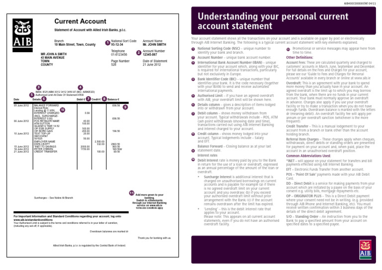 Understanding Your Personal Current Account Statements Pdf
