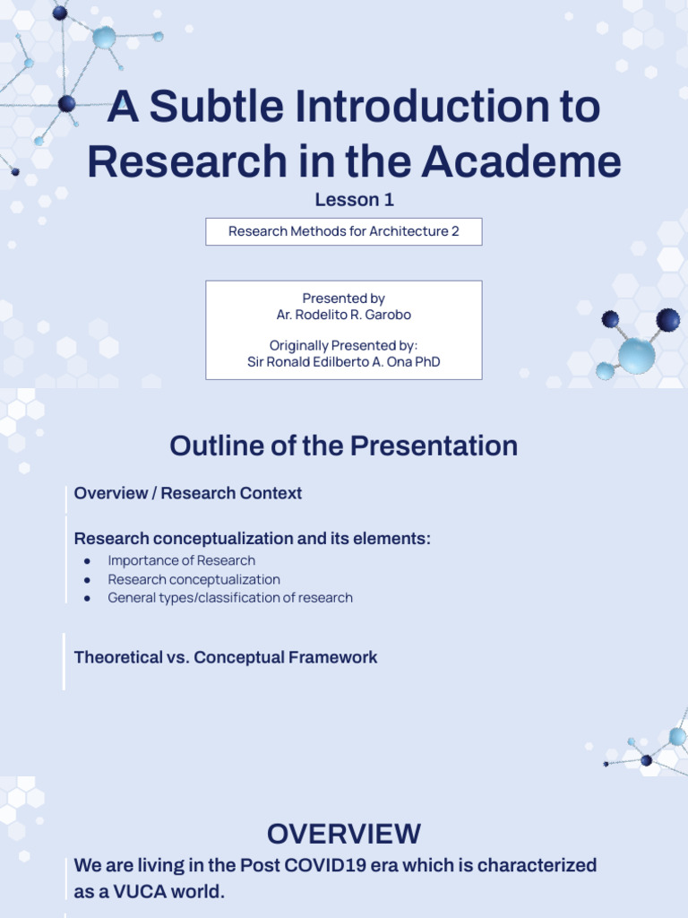 RM2 LESSON 1 A Subtle Introduction To Research in The Academe | PDF