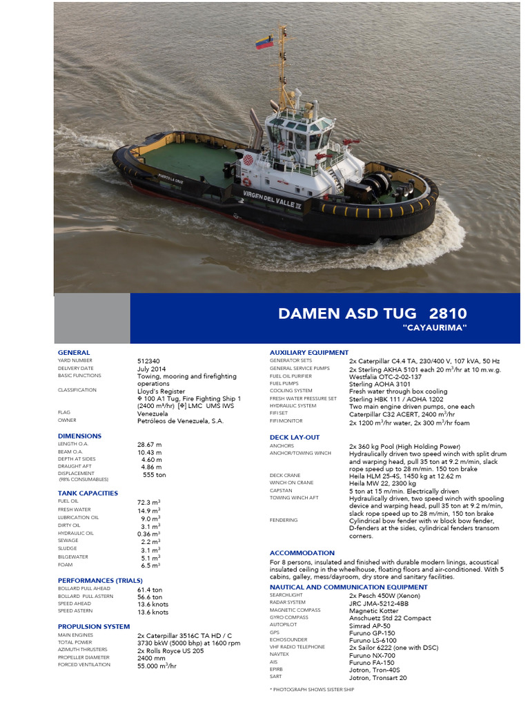 Tug-ASD DAMEN 2810 | PDF