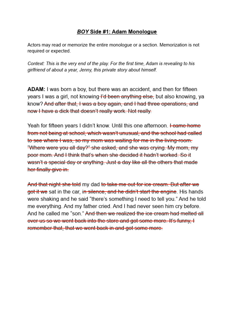 BOY monologue | PDF