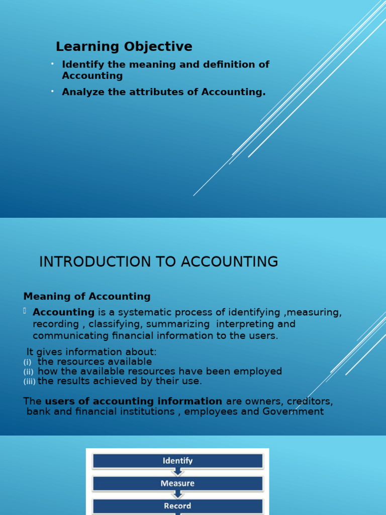 Introduction To Accounting - PPT1 | PDF