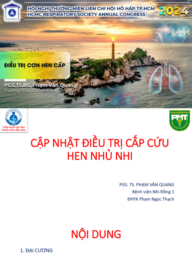 02. PGS.TS.BS. Pham Van Quang - HRS - CẬP NHẬT ĐIỀU TRỊ CẤP CỨU HEN NHỦ NHI 30-3-2024 | PDF