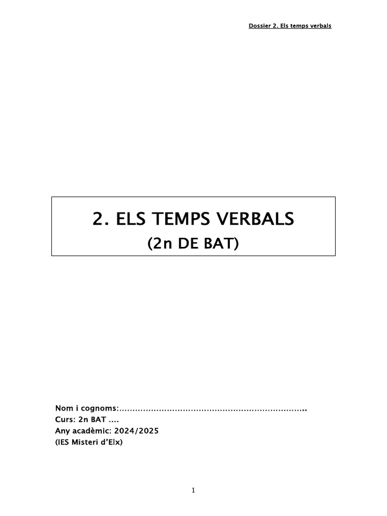 Conjugaison des temps verbaux | PDF