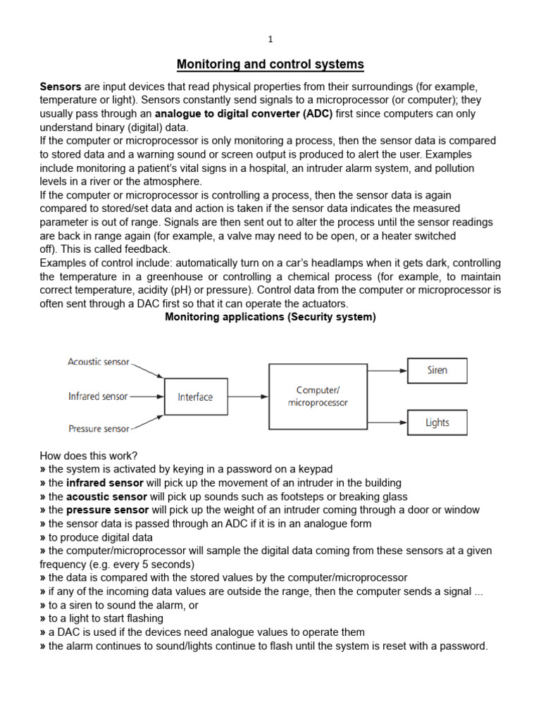 Monitoring and control systems | PDF
