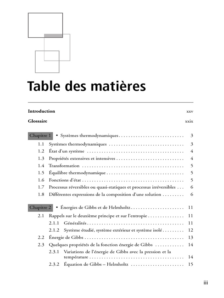 Table Des Matières | PDF