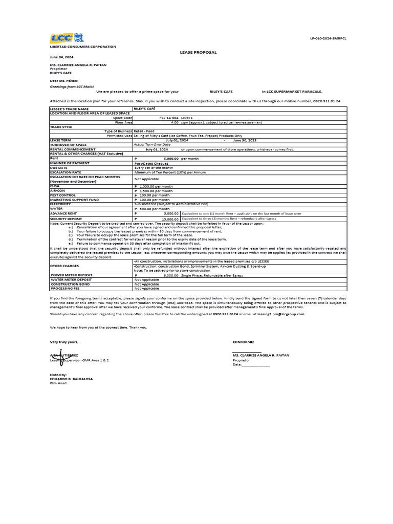 Lp-010-24 Riley's Smr Pcl | PDF