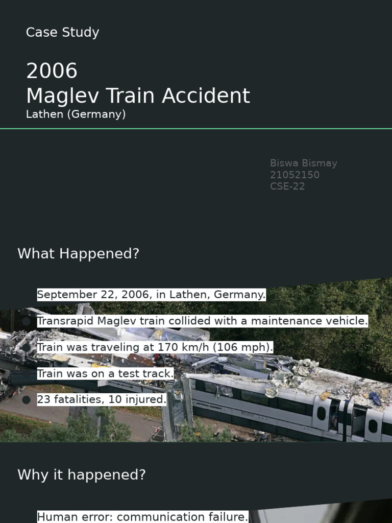 2006 Maglev Train Accident Lathen (Germany) | PDF
